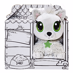 Little Tikes Rescue Tales Adoptable Pets Fluffy Cat Interactive Plush Stuffed Animal Toy Cat with Collar, Tag, and House for Kids Boys Girls Ages 3+