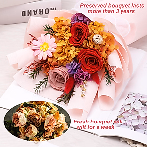 lovenfold Flowers for Delivery Prime,Preserved Flowers Bouquets,Red Rose Bouquets That Last 1-3 Years,Gift for Her: Birthday Christmas Valentine's Day Mother's Day, Room Decorations