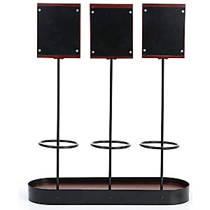 Displays2go Countertop Wine Bottle Sign Display, 3 Chalkboards – Mahogany (WINCNTCHK3)