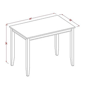 East West Furniture Buckland 5 Piece Counter Height Set Includes a Rectangle Dining Room Table and 4 Wood Seat Chairs, 30x48 Inch, Mahogany