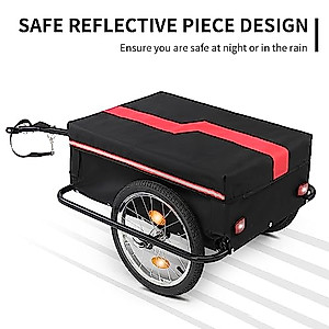 Ktaxon Bike Trailer Foldable Bicycle Trailer with Detached Cover, Quick Release Wheel, Anti-Rust Steel Frame and Universal Trailer Hitch, Bike Cargo Trailer for Moving Houses, Camping and Shopping