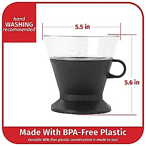 Goodcook Koffe BPA-Free Plastic Auto-Drip Pour Over Coffee Maker with #2 Paper Filters
