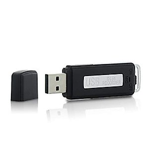 Black Mini USB Flash Drive- USB Voice Recorder- Memory Stick- Thumb Drive- Dictaphone - Pendrive - Compatible with Windows Mac 4GB