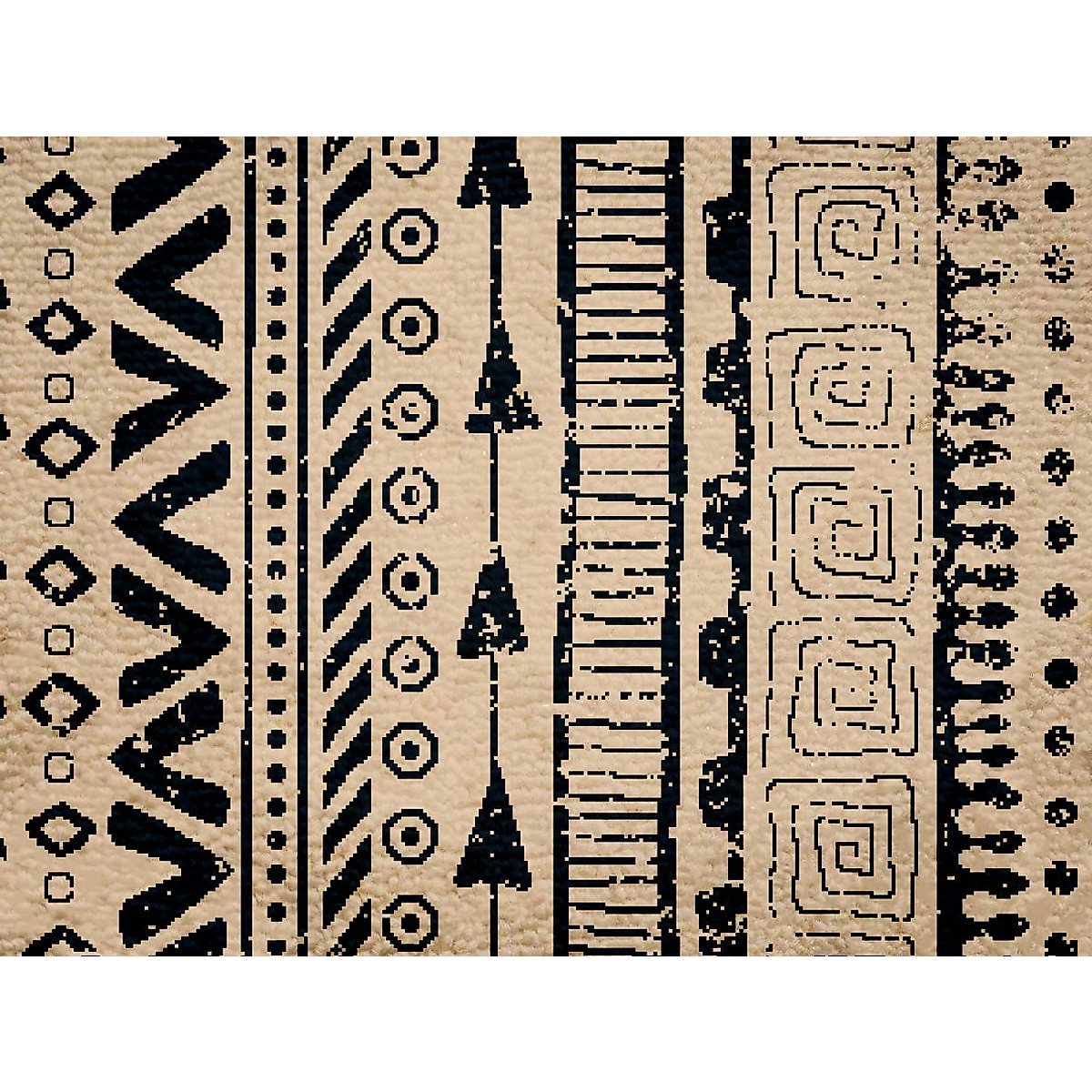 DEERLUX Boho Living Room Area Rug with Nonslip Backing, Bohemian Tribal Print Pattern, 2.5 x 6.5 Ft Runner