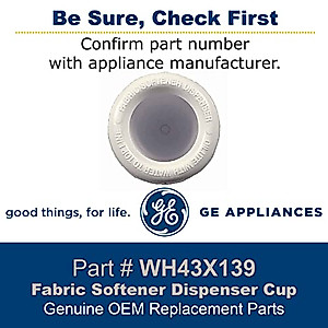 GE WH43X139 Genuine OEM Fabric Softener Dispenser Cup (White) for GE Washing Machines