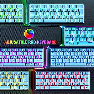 SELORSS ZIYOULANG T60 60% Compact Mechanical Gaming Keyboard RGB Chroma Type C Ergonomic Mini Keyboard UK Layout 12000DPI Gaming Mouse Honeycomb Shell for PC/PS4/PS5/Xbox(Blue Switch)