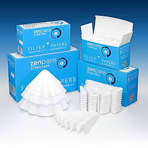 18.5 cm Fluted Filter Paper, Pre-Pleated (Folded), Qualitative Grade 1 - ZENPORE Medium Flow 185 mm (100 Discs)