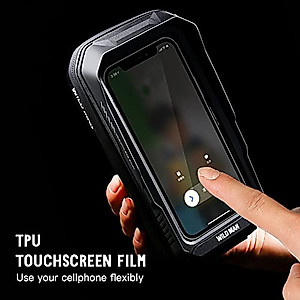 MengK Touch Screen Bike Handlebar Bag Waterproof Front Frame Top Tube Bicycle Pouch Large Capacity Cycling Front Storage Bag for 6.7in Large Screen