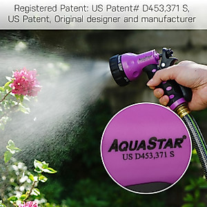 AQUASTAR 7-Pattern Rear Trigger Nozzle(Purple), Spayer Nozzle, Hose Watering Nozzle, Lawns&Garden, Hose Nozzle Spryer, Adjustable 7 watering pattern Nozzle