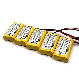elxjar (5-Pack) 2.4V 1200mAh AA Ni-CD Battery Pack Replacement for Lithonia ELB2P401N ELB 2P401N ELB0310 ELB 0310, Powercell PCHA4/5-2-SR-LC, OSA098 NIC1158 Exit Sign Emergency Light