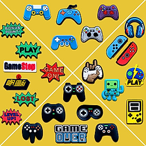 Euphaglaia 25 35Pcs Video Game Charms for Clog Shoes Decoration, Game Handle Charms Accessories for Adult Men (25)