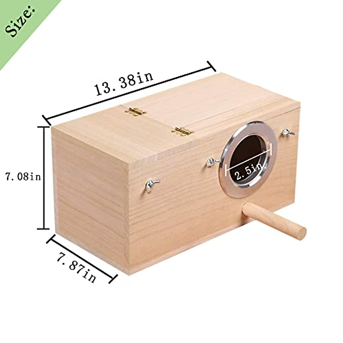 kathson Parrot Nest Box,Parakeet Nesting Boxes,Pet Bird Mating Breeding Wood House with Feeding Spoon 4 Toys Balls for Lovebirds Budgerigar Canary Cockatiel Small Birds (6 PCS)