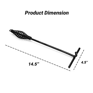 Stanbroil 15" Dutch Oven Lid Lifter with Spiral Bail Handle, Cast Iron Dutch Oven Lid Lifter for Outdoor/Campfire Cooking Accessories, Black Finish