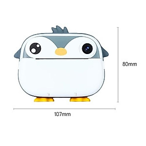 HXBER Mini Printer, Kids Camera Instant Thermal Printer 2.4 Inch Screen Dual Camera Support Timer Shooting 1080P Video Recording Thermal Inkless Printing with 3 Rolls White Print Paper+32G Memory