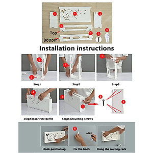 Noviko WiFi Router Modem Cable Power Plug Wire Storage Boxes Wall Mount Floating Shelf Multi-Function Storage Rack