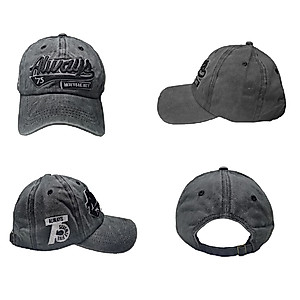 YULOONG Vintage Baseball Cap Cotton Sunhat Fashion Embroidery Always New York City Summer Outdoor Cap Unisex Black