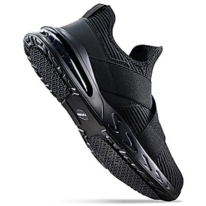 Non Slip Work Shoes for Women Men Slip on Sneakers Women Slip Resistant Waterproof Chef Kitchen Shoes Zapatos De Trabajo para Hombres, Black