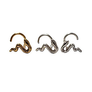 Thailand 18, 20, Gauge Mini Snake sterling silver nose stud/nose screw, Jewelry Nose Stud, Silver Nose ring, Nose Piercing, Body Jewelry (18g Right Screw Silver)