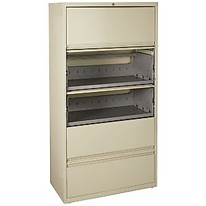 Lorell LLR43512 Receding Lateral File with Roll Out Sleeves, Putty