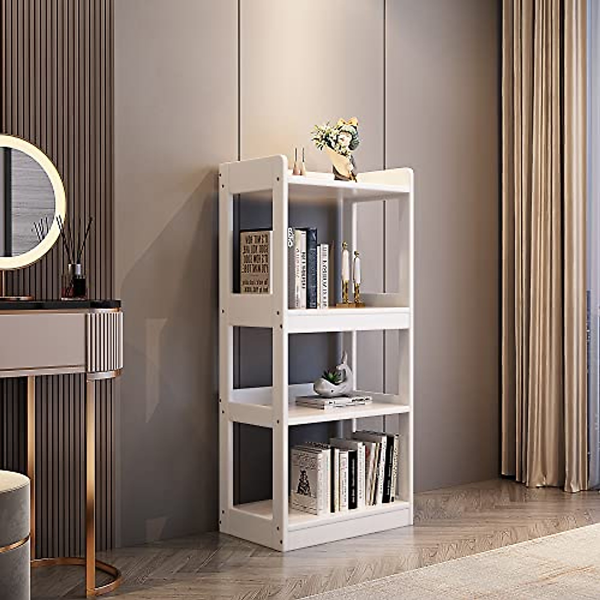 BALANBO 4-Bookshelf Cube Simple Shelf Display Rack Multifunctional Storage Display Rack Suitable for Home Office Living Room Decoration-White…