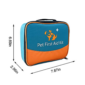 Pet First Aid Kit for Dog, Cat, Rabbit and Other Animal,with Thermometer, Syringe, Otoscope, Perfect for Home Care and Outdoor Travel Emergencies