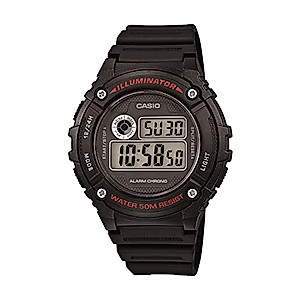 Casio Unisex W-216H-1AVCF Illuminator Digital Display Quartz Black Watch
