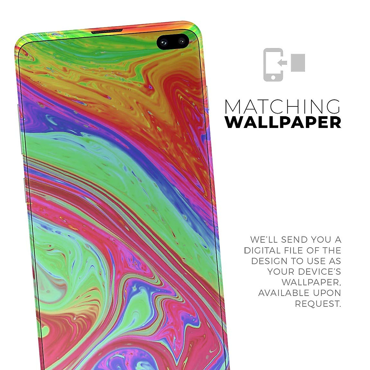 DesignSkinz Neon Color Fusion V8 Protective Vinyl Decal Wrap Skin Cover Compatible with The Samsung Galaxy S20 (Screen Trim & Back Glass Skin)