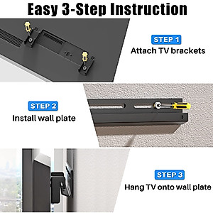 No Stud TV Wall Mount for 32-75 Inch TVs, Drywall Studless TV Wall Mount, TVs Drywall Mounting Load Up to 150 Lbs, Low Profile, VESA 100x100mm to 600x400mm, Easy to Install