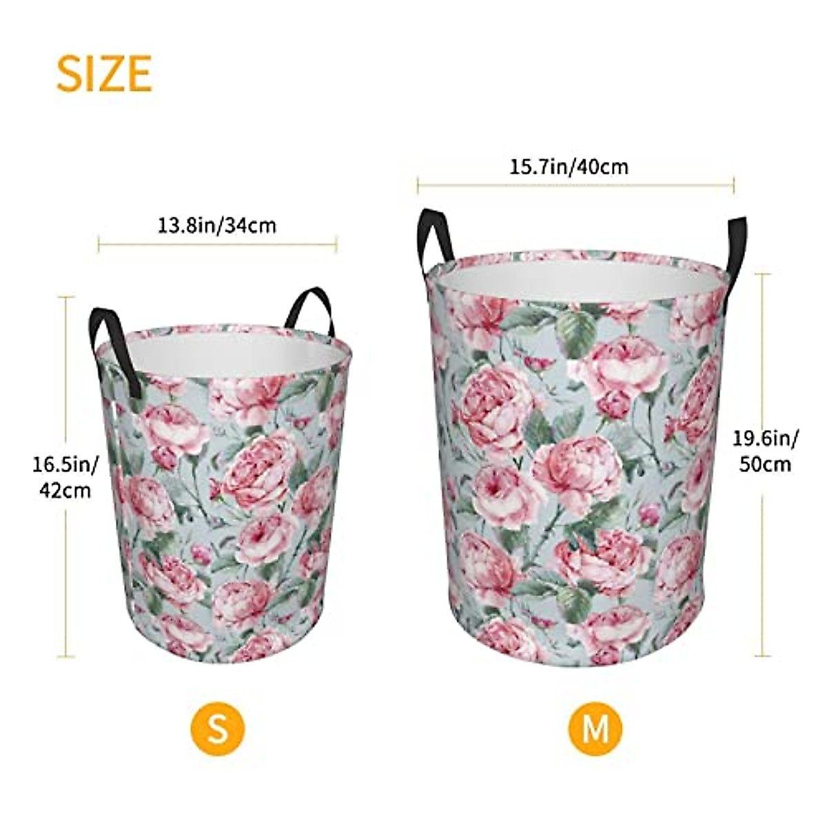 Rose Laundry Hamper Flower Laundry Baskets Large Women Hampers Toy Organizer Hamper Bag Dirty Clothes Storage Bin