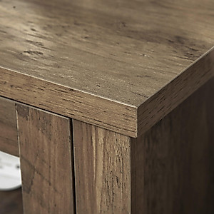 HOMCOM Modern TV Stand, Entertainment Center with Shelves and Cabinets for Flatscreen TVs up to 60" for Bedroom, Living Room, Brown Wood Grain