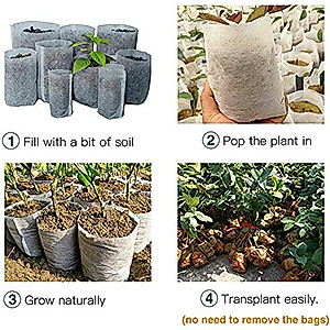 150 pcs Biodegradable Non-Woven Plant Nursery Bags Fabric Seedling Bags Plant Grow Bags for Home Garden Supply 3.93”x 4.72”