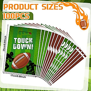 Pajean 120 Pcs Football Party Bags Football Plastic Treat Bags Football Gift Bags Football Goody Candy Bags Sport Favor Bags for Football Themed Party Decorations Football Bowl Party Supplies