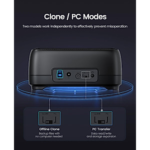 ORICO Hard Drive Docking Station Dual Bay USB 3.0 to SATA with Duplicator/Offline Clone Function External Hard Drive Dock for 2.5''/3.5'' HDD SSD Max Up to 40TB Support UASP Plug&Play-DD-C
