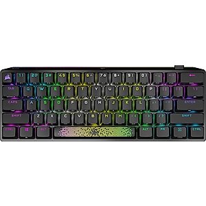 Corsair K70 PRO MINI WIRELESS 60% (CH-9189014-NA) Mechanical CHERRY MX Speed Switch Keyboard with RGB Backlighting - Black (Renewed)