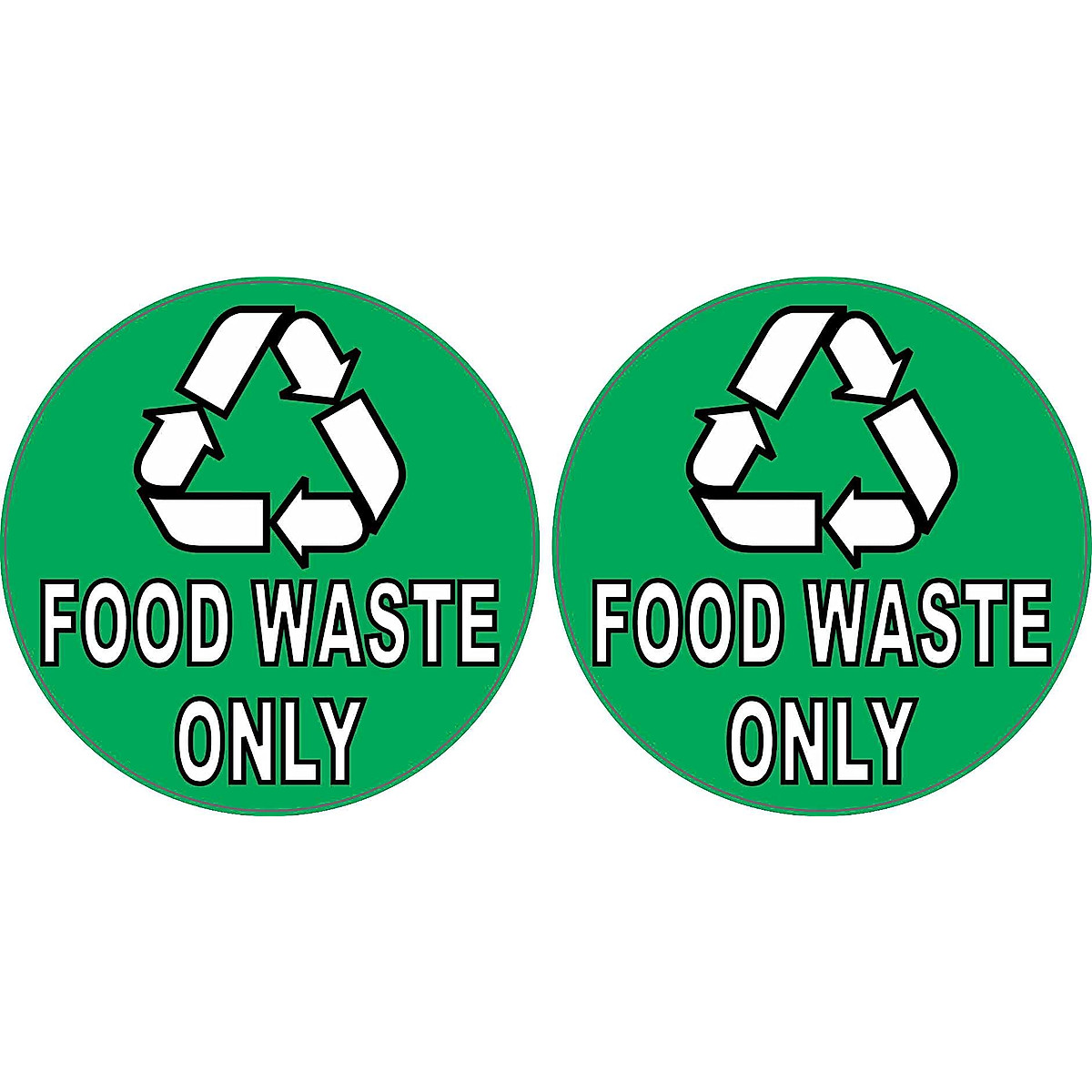 StickerTalk Recycling Food Waste Only Vinyl Stickers, 1 Sheet of 2 Stickers, 3 inches by 3 inches Each
