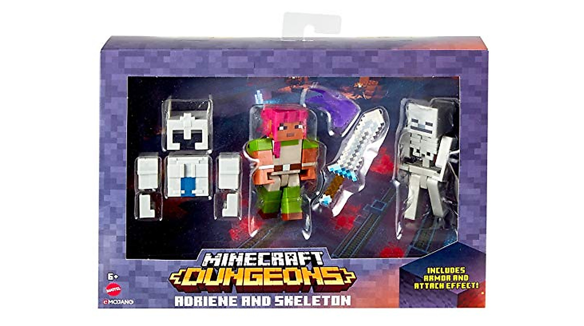 Minecraft Dungeons Action Figures 2-Pack for Ages 6+ | Authentic & Fun