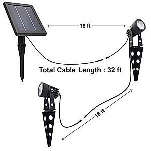 Mini 50X Twin Solar-Powered Cast Aluminium Warm White LED Spotlight 60-100 Lumen Per Light Fixture for Outdoor Garden Yard Landscape Downlight
