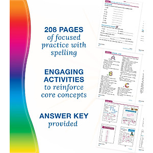 Spectrum Spelling Workbook Grade 2, Phonics and Handwriting Practice With Sight Words, Vowels, and Compound Words, 2nd Grade Workbook With English Dictionary, Classroom or Homeschool Curriculum