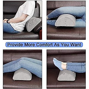 Footrest for Under Desk with Non-Slip Massaging Micro Beads Base Firm Foam Half-Cylinder Ergonomic Footstool for Home Office Desk Airplane Travel (Black B)