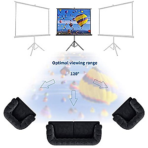 VIVO 100 inch Portable Indoor Outdoor Projector Screen, 100 Inch Diagonal Projection HD 4:3 Projection Pull Up Foldable Stand Tripod with Carrying Bag, Bundle