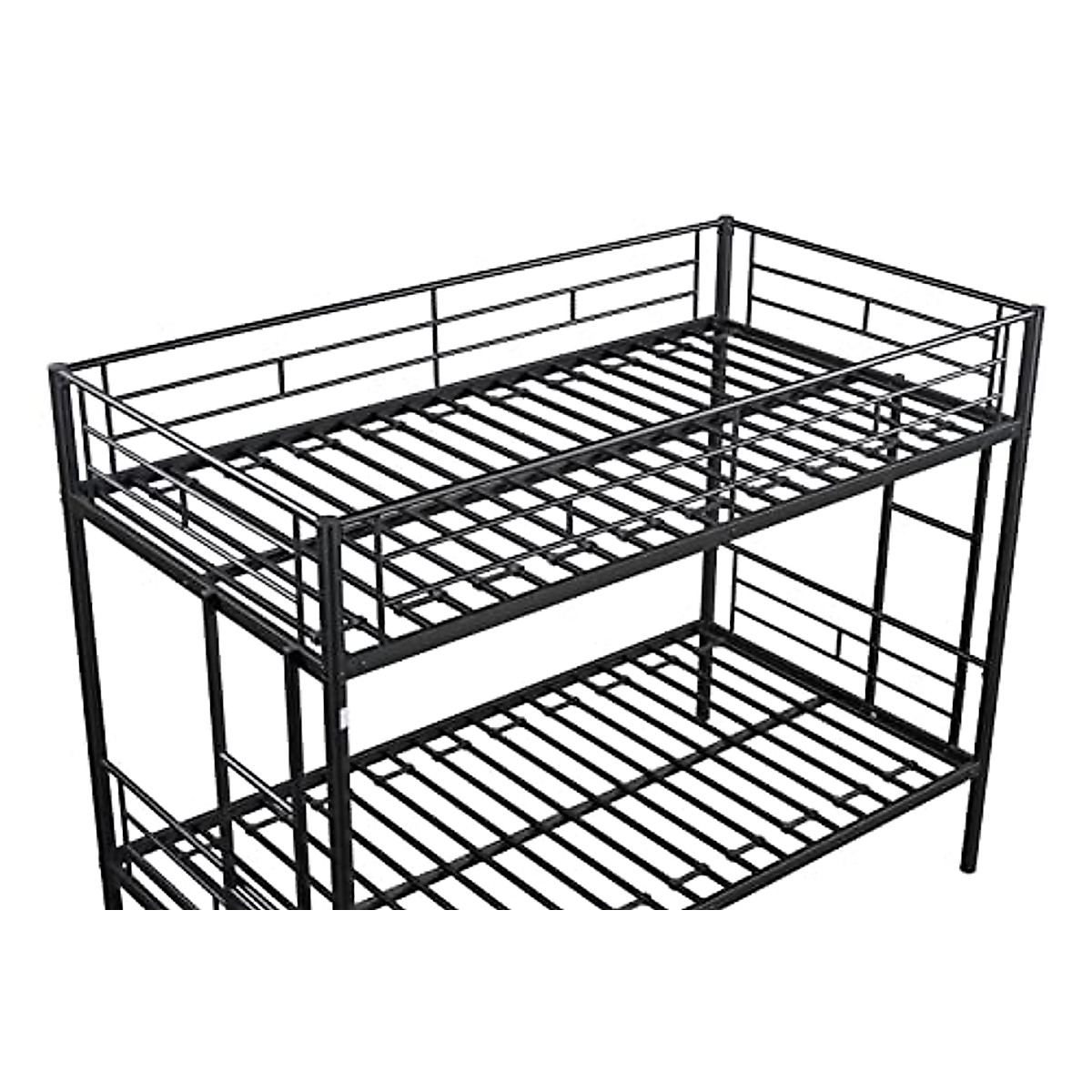 Merax Metal Twin Over Twin Bunk Bed with 2 Side Ladders,Made of Heavy Duty Steel, for Kids Teens Adults(Black)