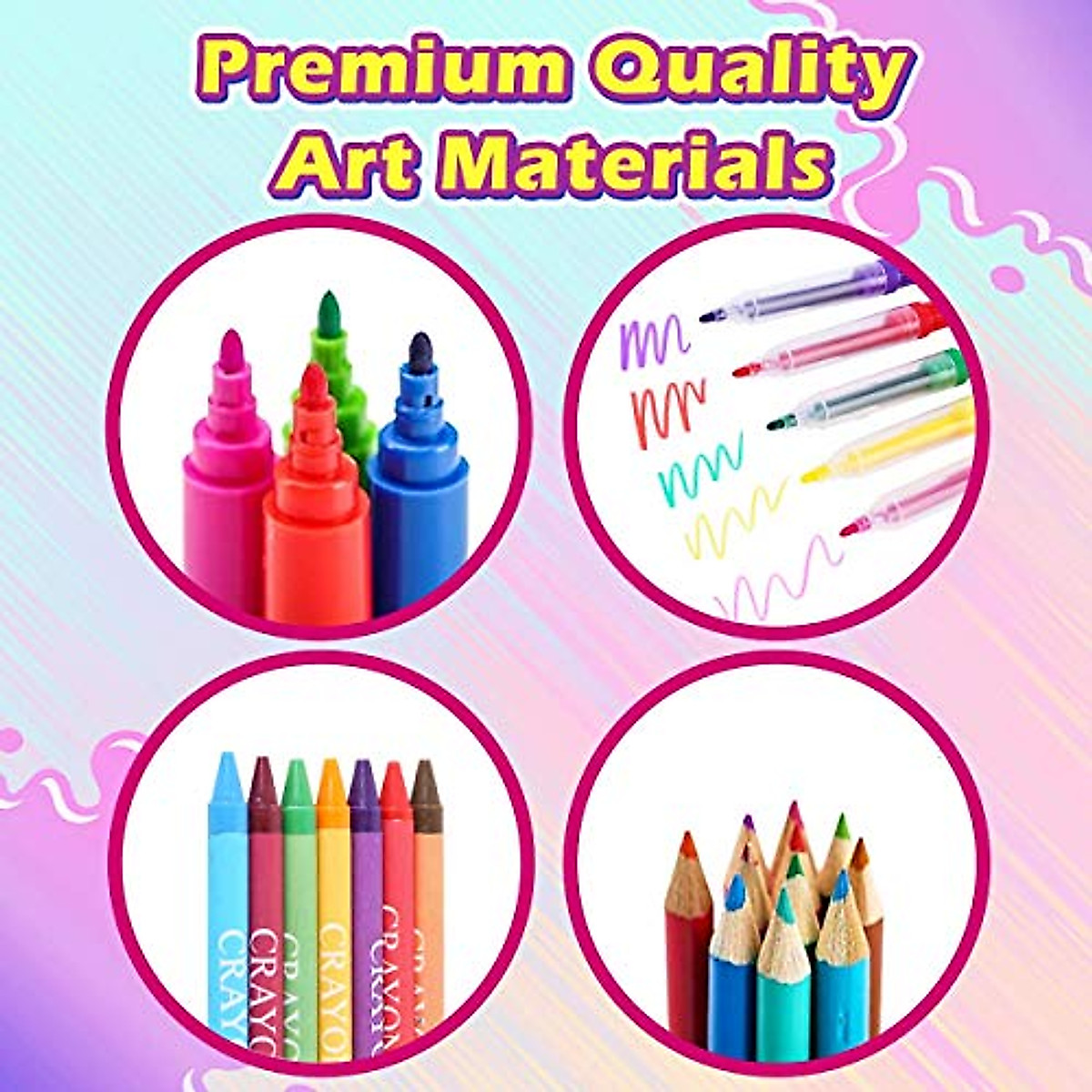 Dinonano Drawing Painting Art Set for Kids - 238 Pieces Paint Makers Coloring Set School Supplies Kit Sketch Pad Easel Oil Pastels Crayons Watercolor Pencils Markers Toddler Boys Girls Age 3 4 5 6-12