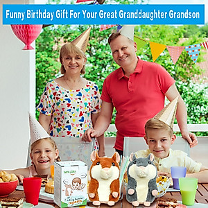 TWORIVER Toddler Toys Talking Hamster Repeats What You Say,Toys for 2 3 4 5 6 7 8 13 Year Old Girl Boy Birthday Gifts Ideas,Valentines Day Gifts for Kids Adults Easter Stuffed Animals Plush Toy Gray