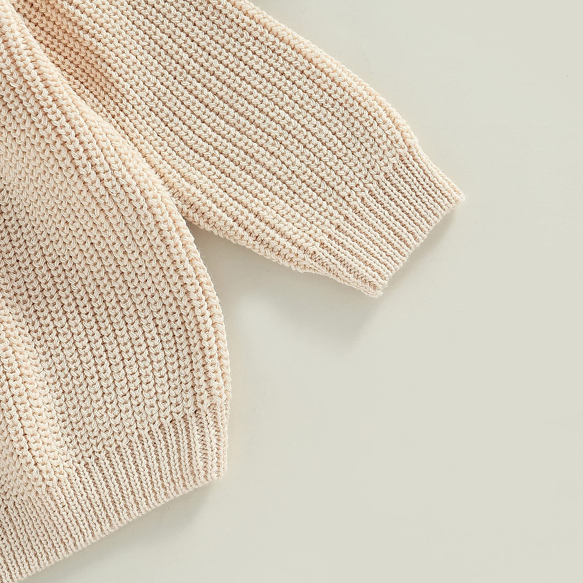 Afunbaby Baby Girl Boy Knit Sweater Blouse Pullover Sweatshirt Warm Crewneck Long Sleeve Tops for Infant Toddler (3-6 Months,Cream)