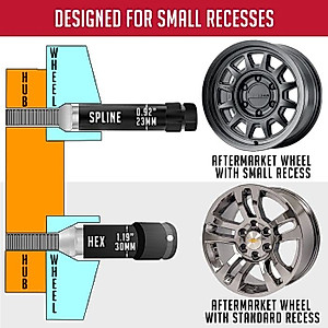 Wheel Accessories Parts 24 Pcs M14x1.5 14x1.5 Thread Spiked 4.4" Long Lug Nuts Red Truck Spline Fits Chevy 1999+ Silverado | GMC Sierra 1500 | Ford 2016+ F150 | RAM 2019+ 1500