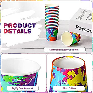 500 Pack 2 oz Paper Cups, Mini Mouthwash Cups, Disposable Bathroom Cups, Small Paper Drinking Cups Espresso Cups for Home Office Travel Picnic Party Supplies (Artist Paint)