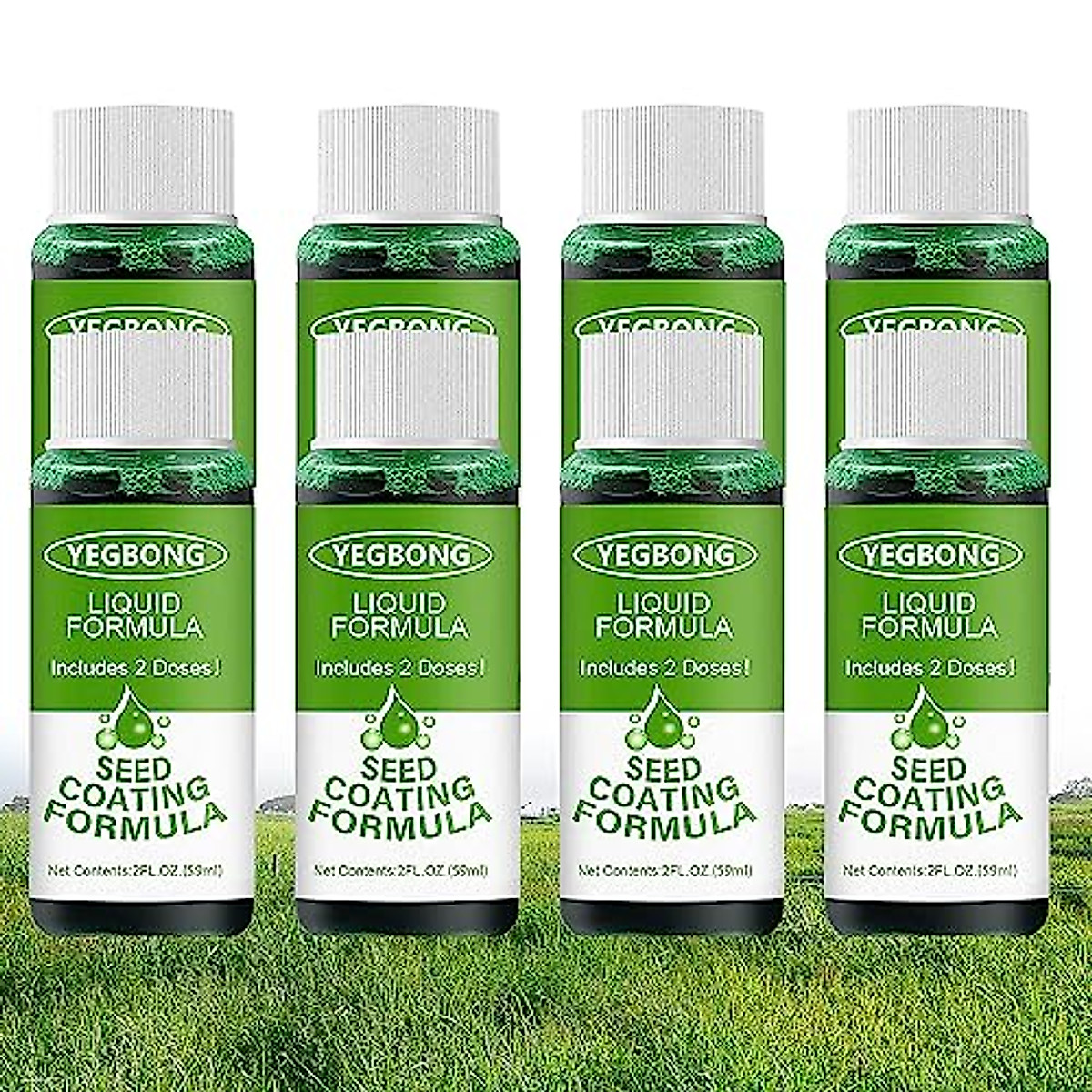 8 PCS Green Grass Lawn Spray, Greenrevive Hydroseeding Lawn Solution Grass Seed Spray,Liquid Grass Seed Spray for Lawn,Hydro Grass Seed Spray（59ml）