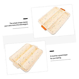 SOLUSTRE 3pcs Bread Mold Silicone Baking Mold Panetones Italianos French Bread Loaf Baking Bakery Tray Perforated Pan Kitchen Baking Gadgets Baking Bread Mold Silicone Bread Baking Mold