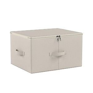 iwill CREATE PRO Collapsible Rigid Storage Bins with Lid, Shelves Clothes Storage Cubes, Tide Up Your Wardrobe, Beige, Set of 2