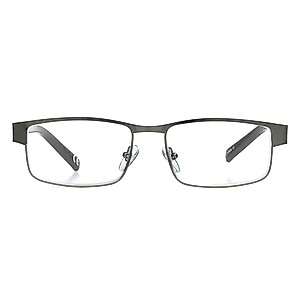 Foster Grant Men's Leo Square Reading Glasses, Gunmetal/Transparent, 59 mm + 2.5